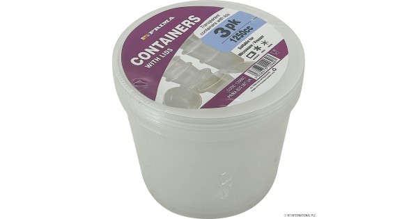 3pk 1250ml Round Containers