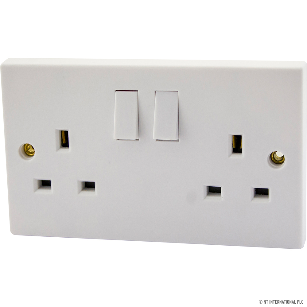 13A 2 Gang Switched Socket - Double Blister