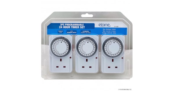 3pk 24 Hours Programmable Mechanical Timer