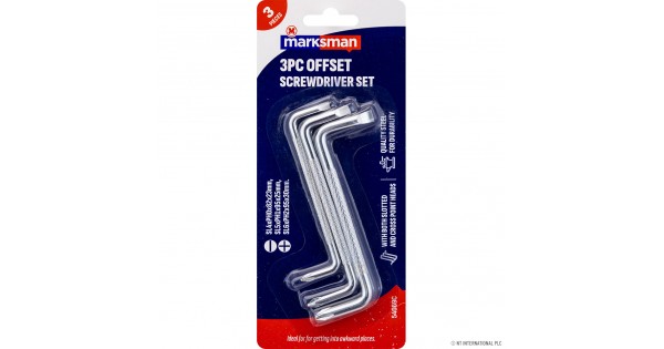 3pc Offset Screwdriver Set - On Card