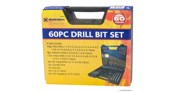60pc Drill Bit Set in Blowcase