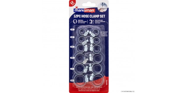 12pc Hose Clamp Set - Assorted Sizes